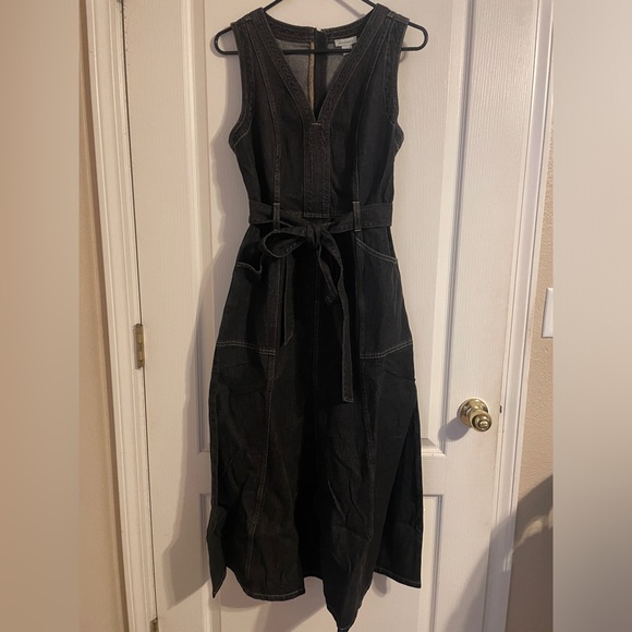 Sundance | Dresses | Nwt Sundance Poppy Black Denim Midi Dress 6 Boho ...